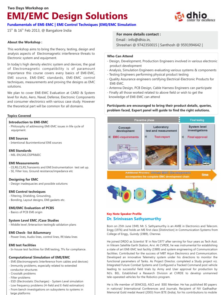 EMI EMC Workshop Brochure | PDF | Electromagnetic Interference ...