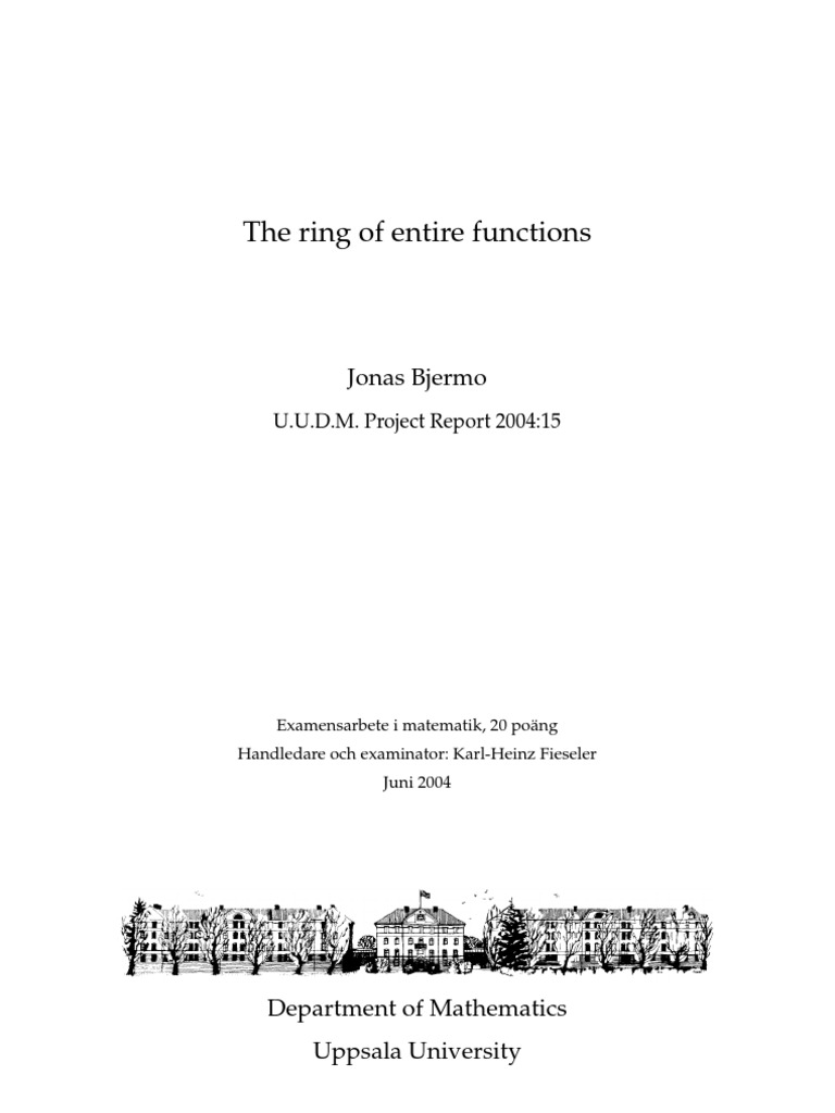 Ring of Entire Functions | PDF | Ring (Mathematics) | Series (Mathematics)