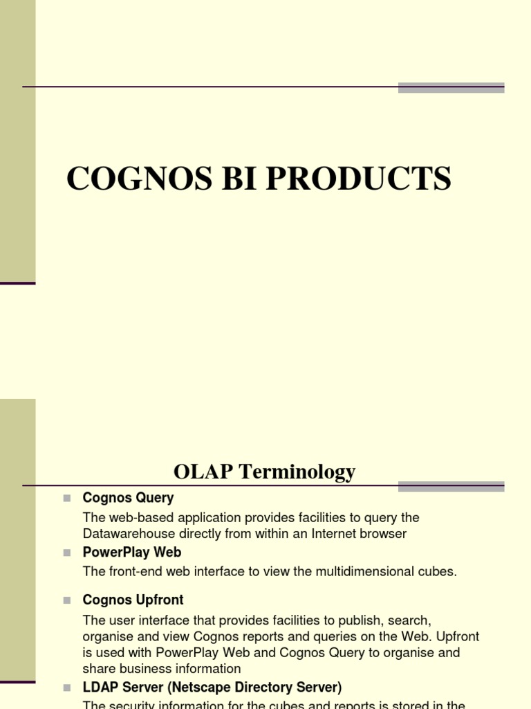 Overview of Cognos BI Tools | PDF | Business | Computers