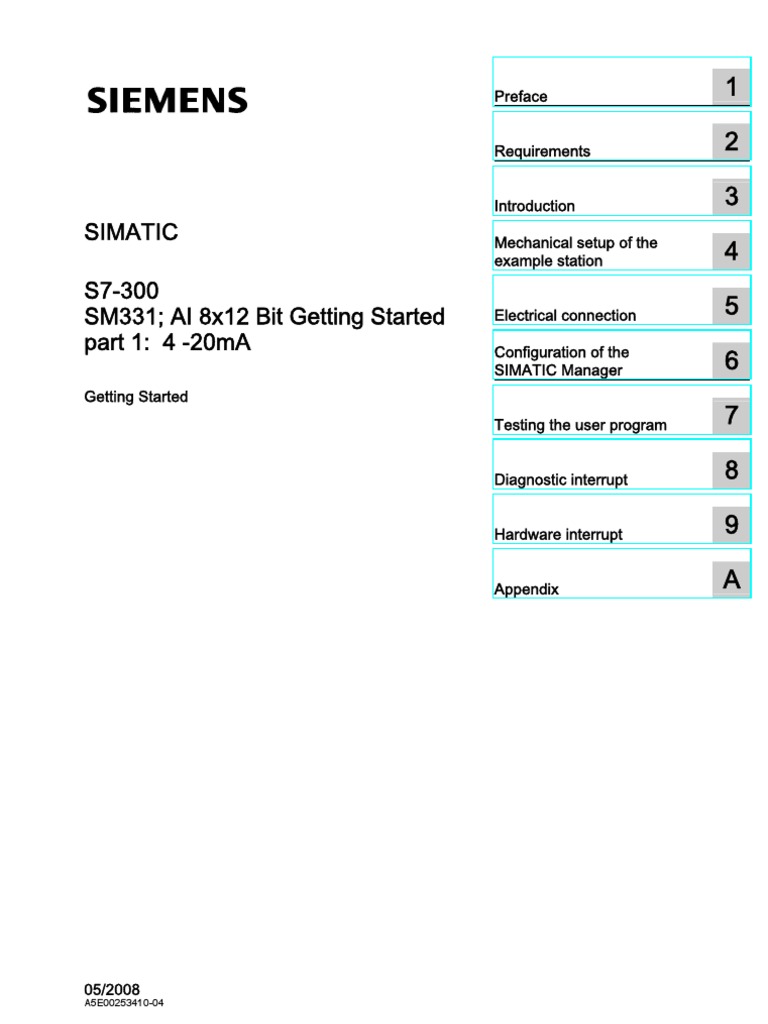 s7300 Sm331 Ai 8x12 Bit Getting Started en-US en-US | PDF | Electrical ...
