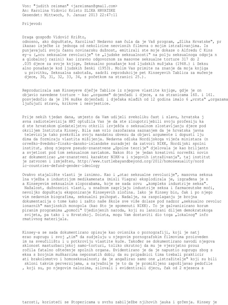 A Letter of Support To Mrs. Katarina Vidovic | PDF | Sexology | Human Sexuality
