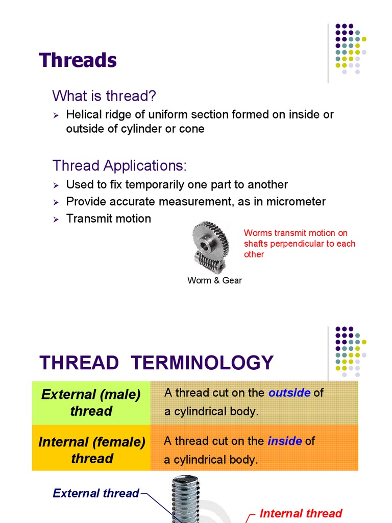 Types of Threads | PDF | Helix | Tools