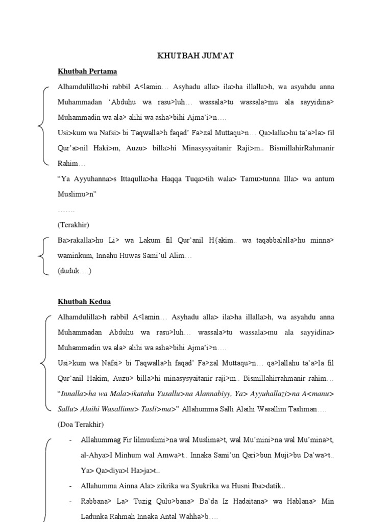 Teks Muqaddima Khutbah Jum'At | PDF | Religion & Spirituality