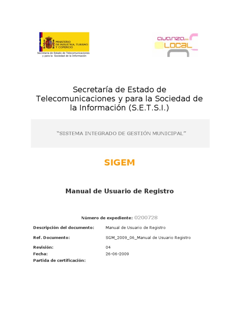 SIGEM Manual de Usuario | PDF | Ventana (informática) | Archivo de ...