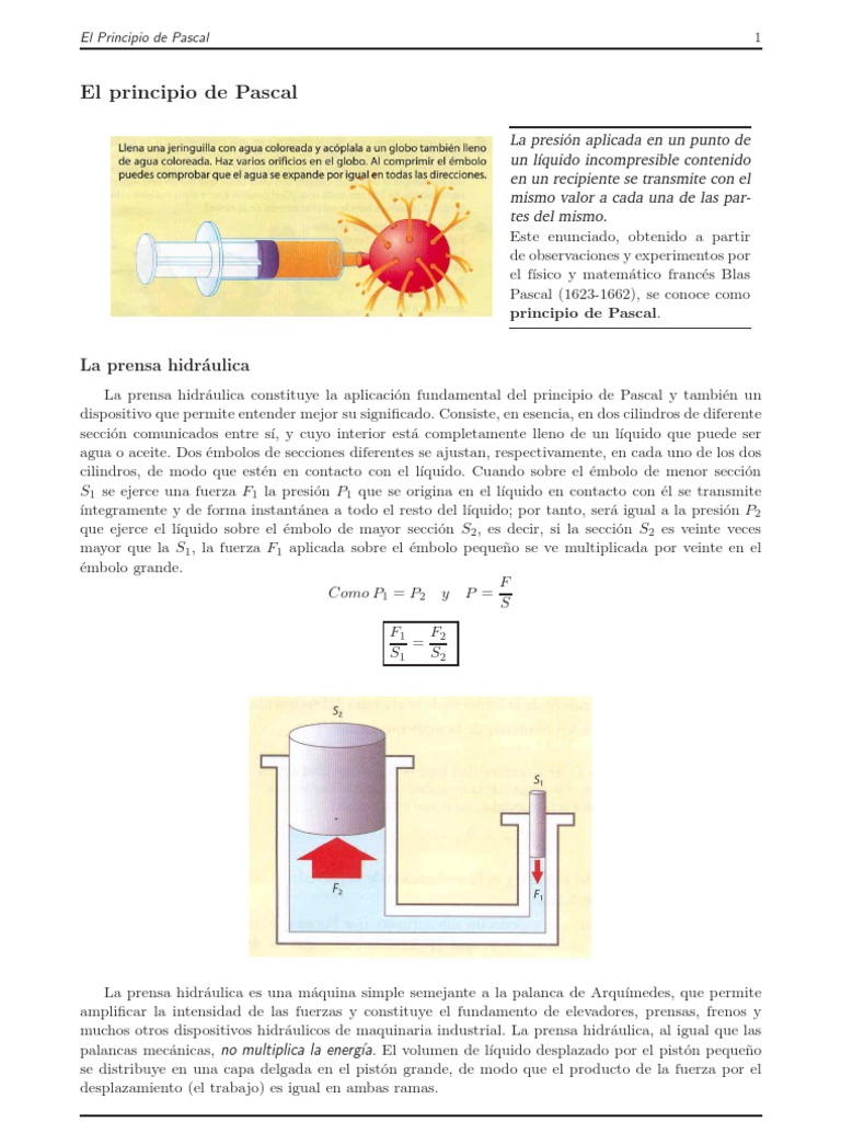 El principio de pascal | Líquidos | Ingeniería mecánica