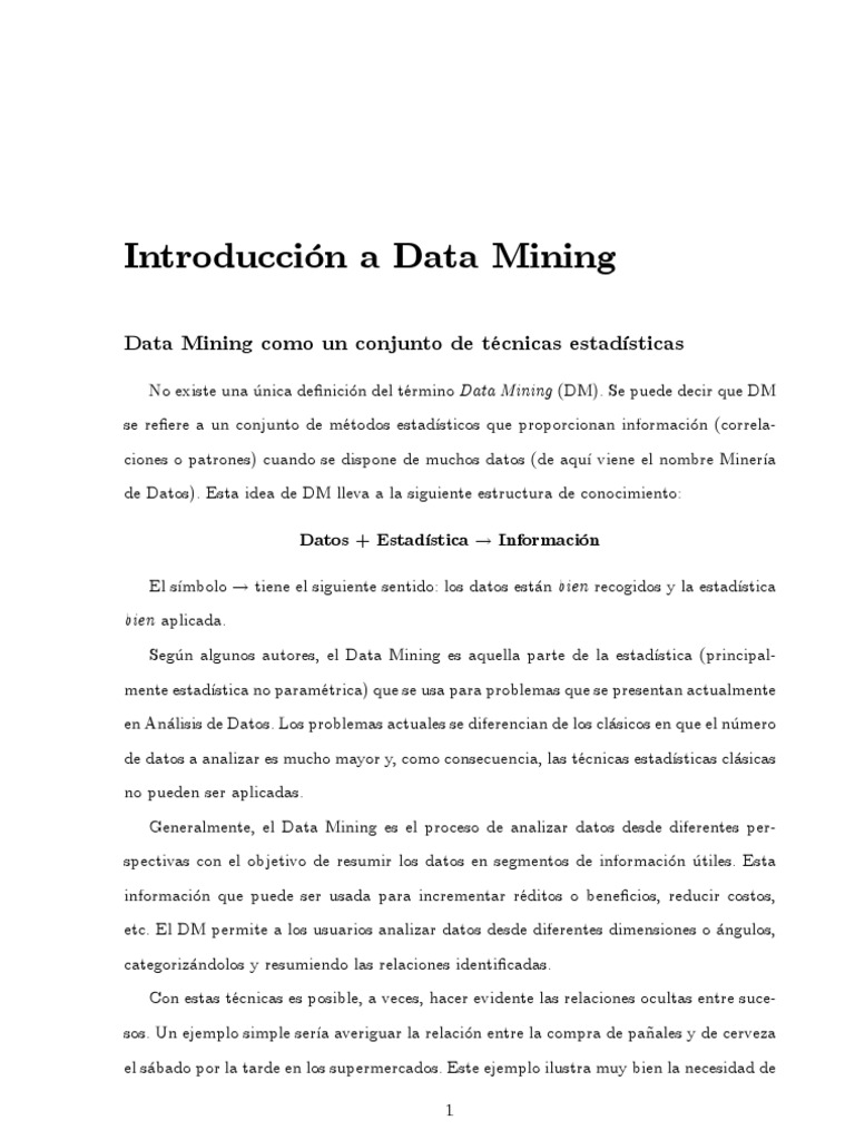 Introduccion Al Data Mining | PDF | Algoritmo genético | Toma de decisiones