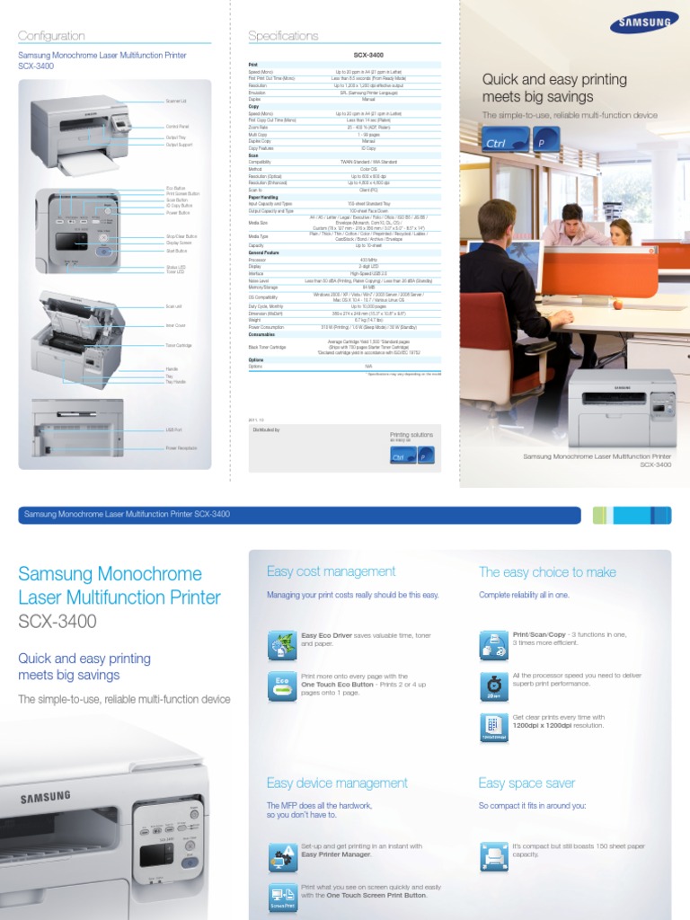 Samsung Laser Scx-3400 Mfp (1) | Printer (Computing) | Image Scanner