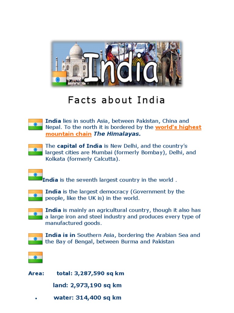 Quick Facts About India | PDF | South Asia | Religion And Belief