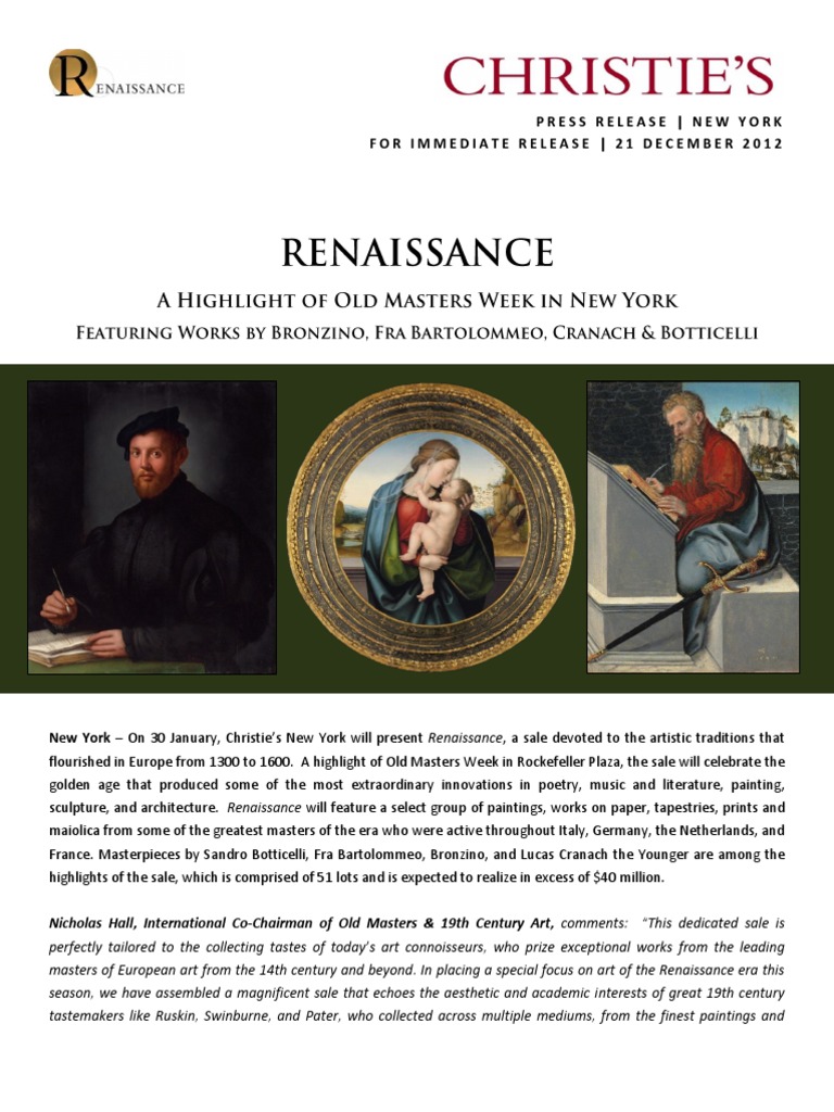 REL Renaissance 2673 Jan2013 | PDF | Christie's | Renaissance