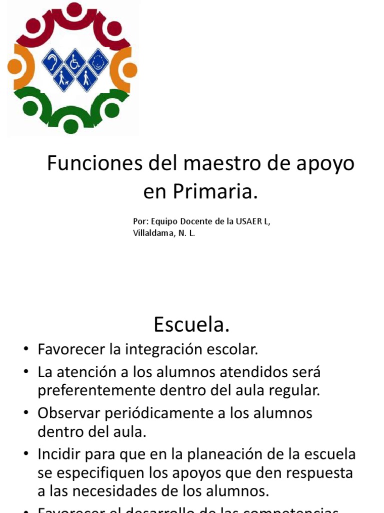 Funciones Del Maestro de Apoyo. | PDF | Educación de la primera infancia | Enseñando