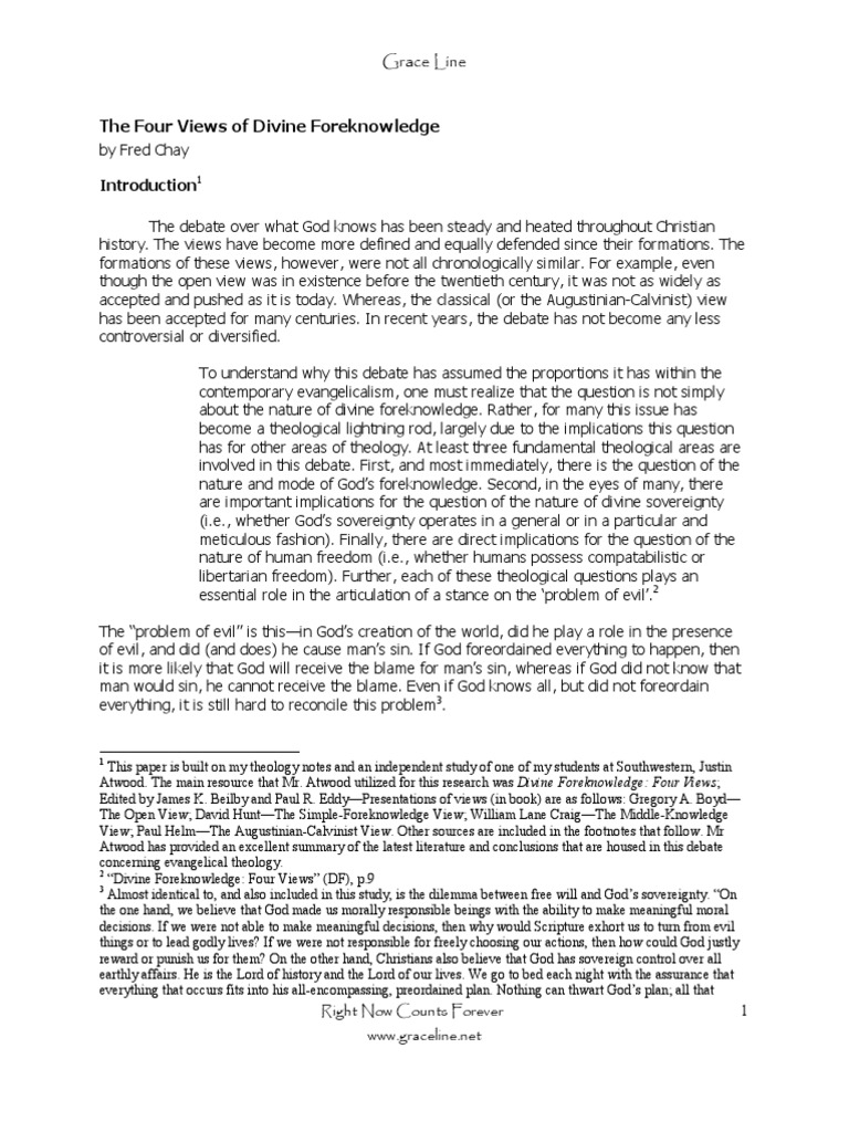 The Four Views of Divine Foreknowledge | PDF | Omniscience | Free Will