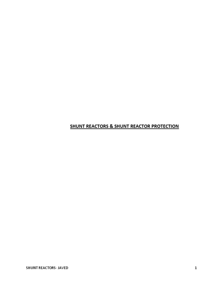 Shunt Reactors Shunt Reactor Protection PDF | PDF | Transformer | Inductor