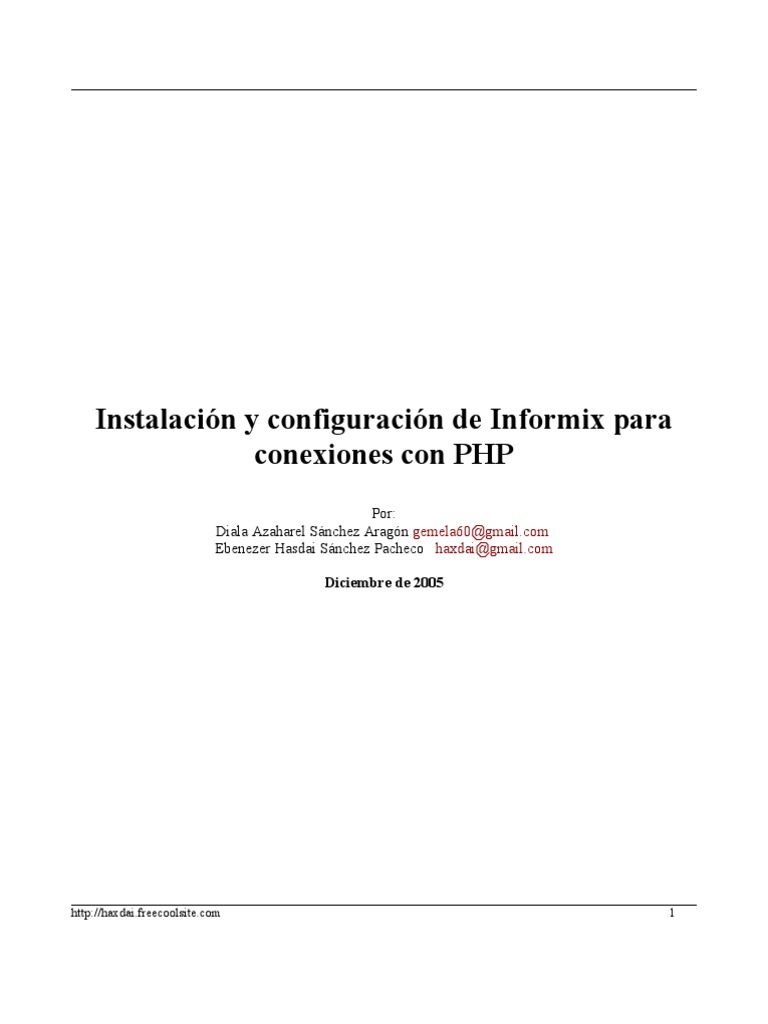 Usando Informix Con Php Pdf Php Servidor Computación