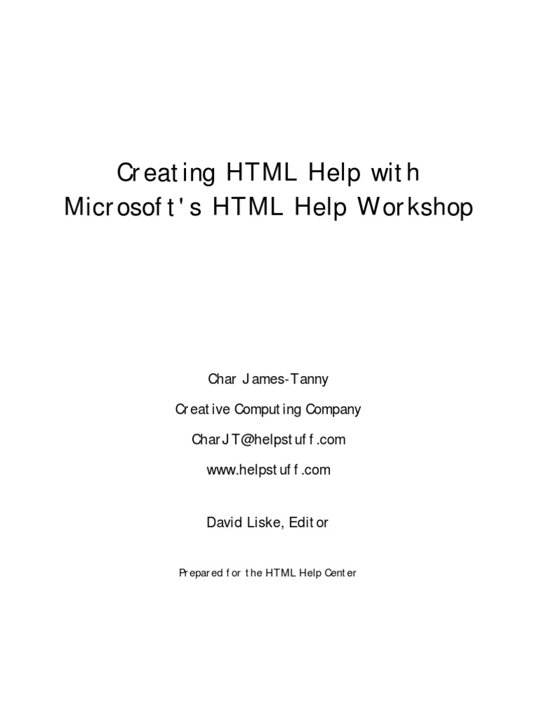 Microsoft HTML Help Workshop Tutorial | PDF | Hyperlink | Search Engine ...