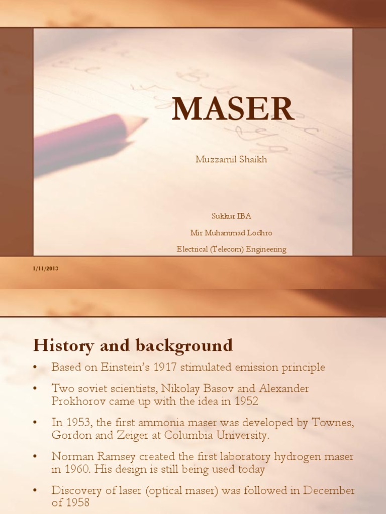 MASER | PDF | Laser | Electromagnetic Radiation