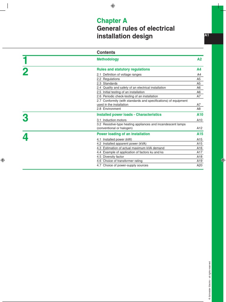 General Rules of Electrical Installation Design: Chapter A | PDF