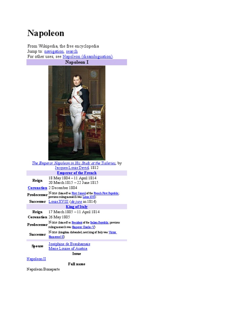 Napoleon Bonaparte | PDF | Napoleon | First French Empire