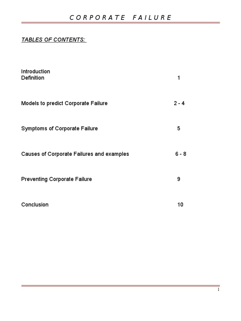 Corporate Failure Assignment | PDF | Board Of Directors | Leverage ...