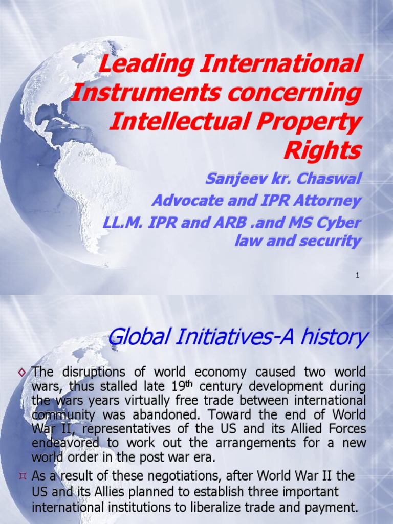 WTO, WIPO PPT TRIPS and International Treaties | PDF | World ...