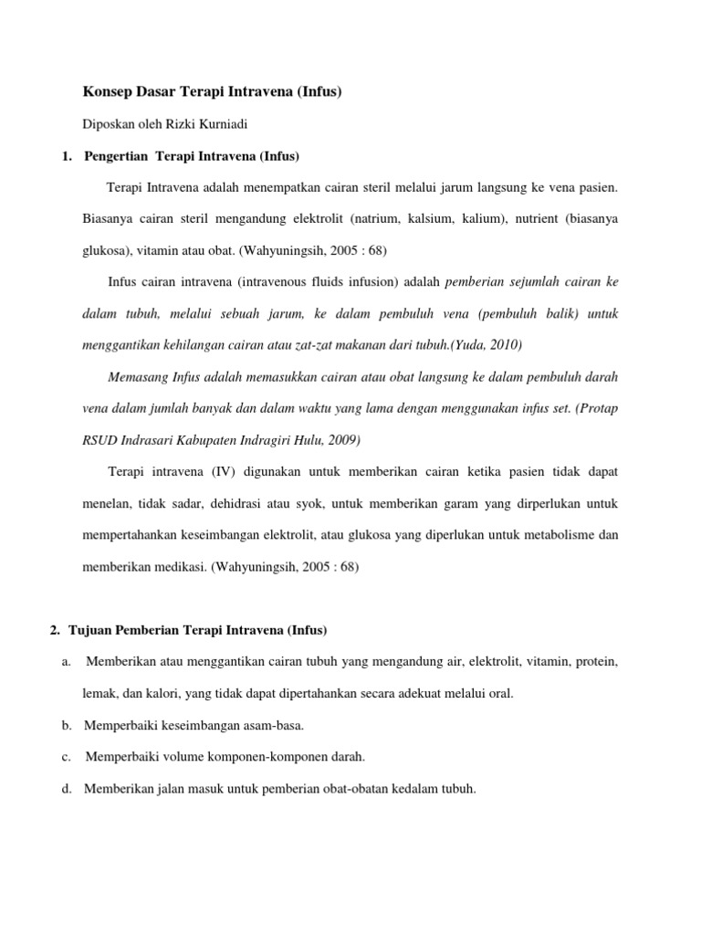 Konsep Dasar Terapi Intravena | PDF | Sains & Matematika