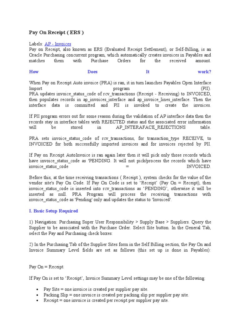 Pay On Receipt | Download Free PDF | Accounts Payable | Receipt