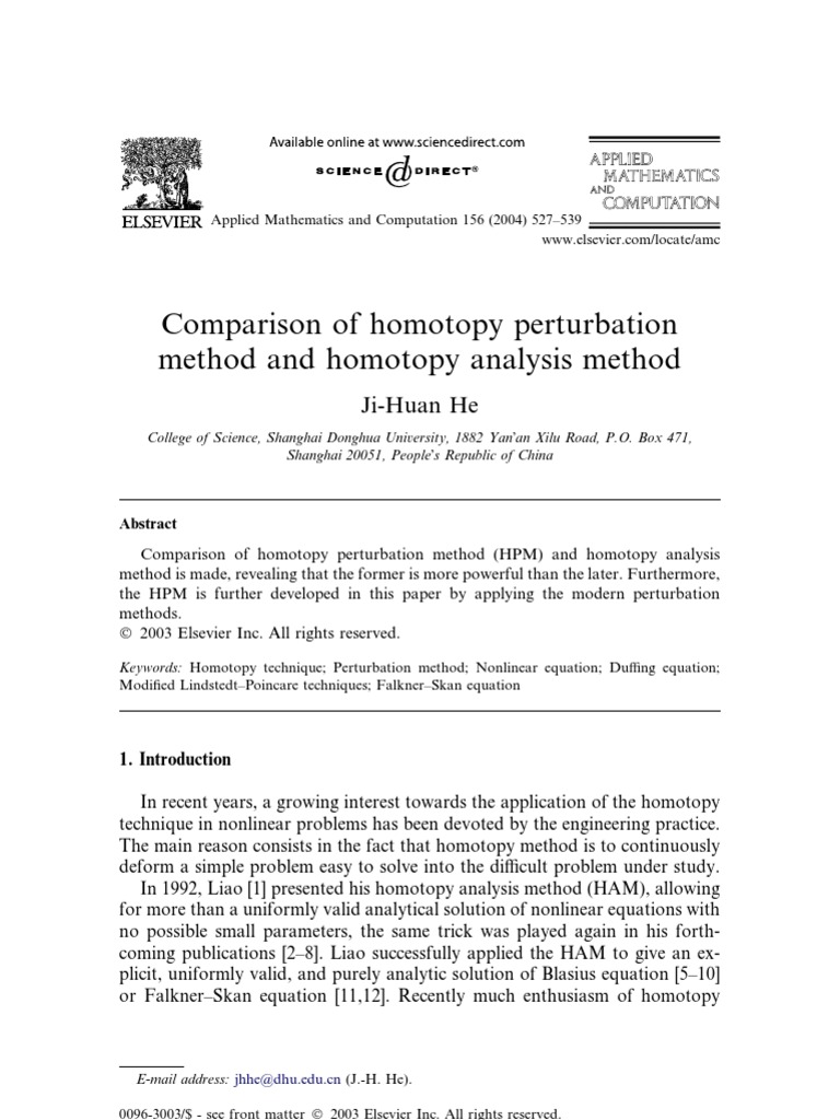 Comparison of the Homotopy Perturbation Method and the Homotopy Analysis Method for Solving ...