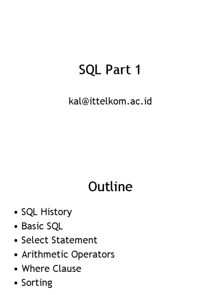 Sql 1 Basic Pdf Sql Table Database