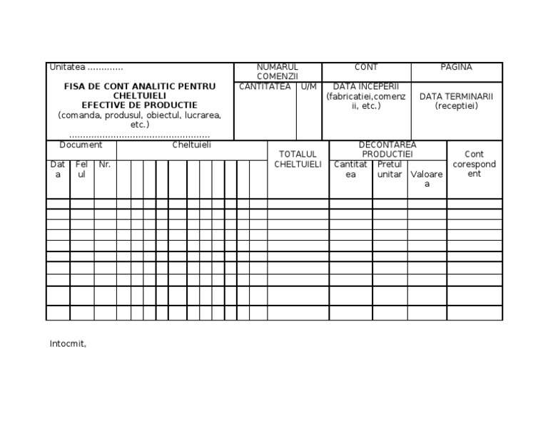 Raport de Productie | PDF