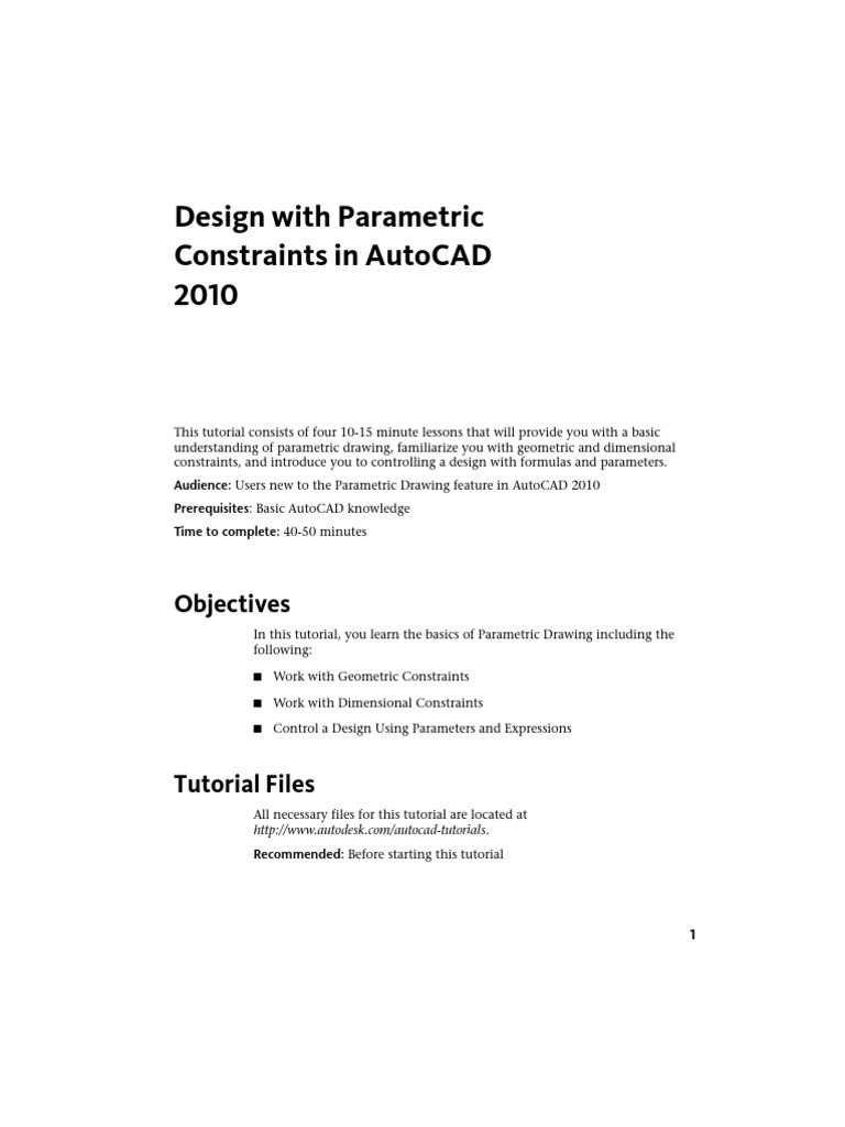 Parametric Constraints in AutoCAD 2010 | PDF | Area | Stairs