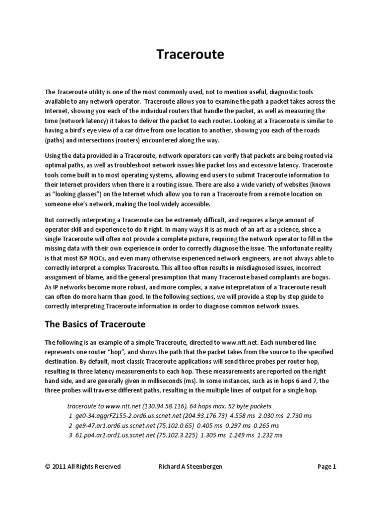 Traceroute | PDF | Multiprotocol Label Switching | Networking