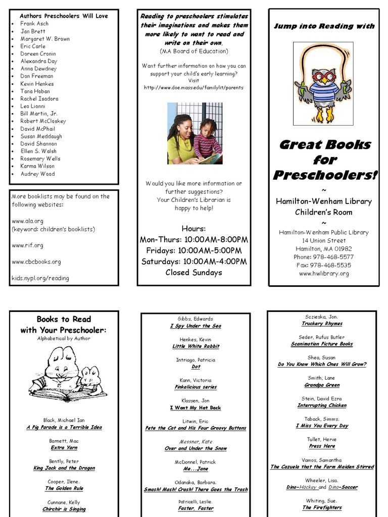 Great Books For Preschoolers! | PDF | Children's Picture Books ...