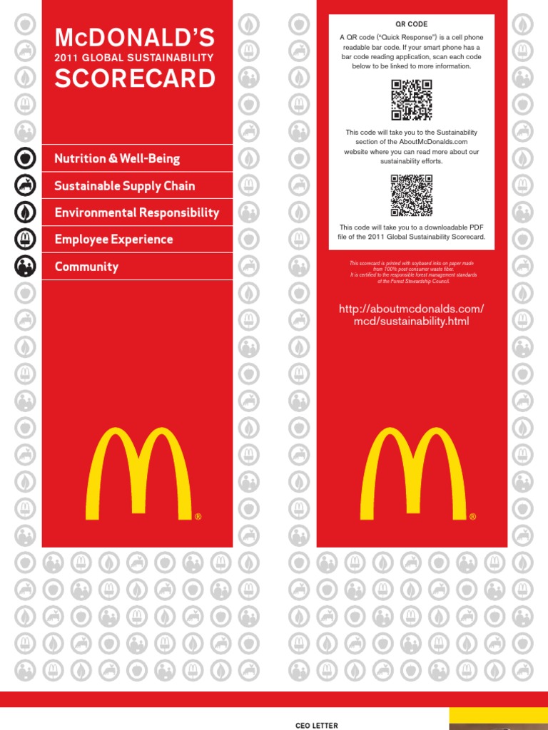 McDonald's Corporation - Sustainability Scorecard 2011 | PDF | Mc ...