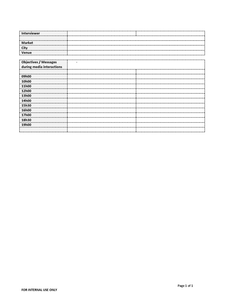 Internal Media Interaction Schedule | PDF | Games & Activities