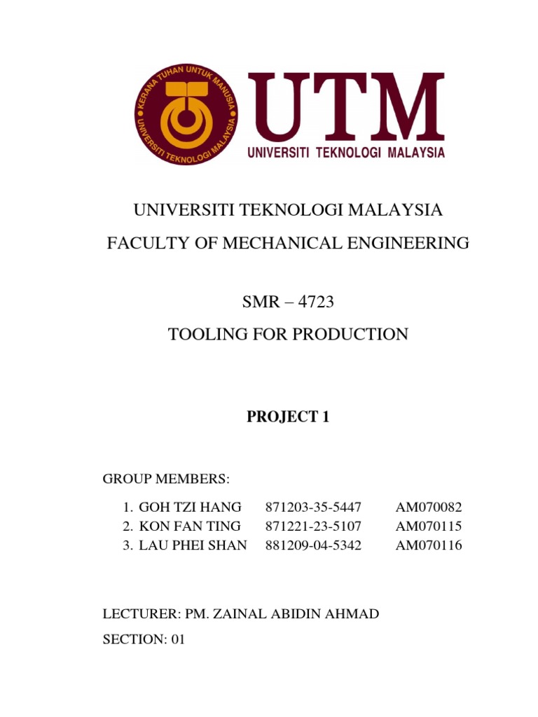 Project Jig & Fixture UTM | PDF | Machining | Drilling