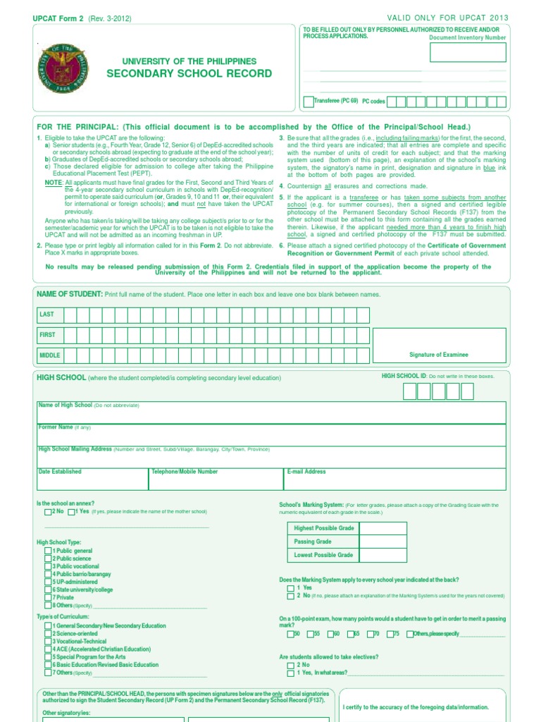 High School Record | PDF | Students | Signature
