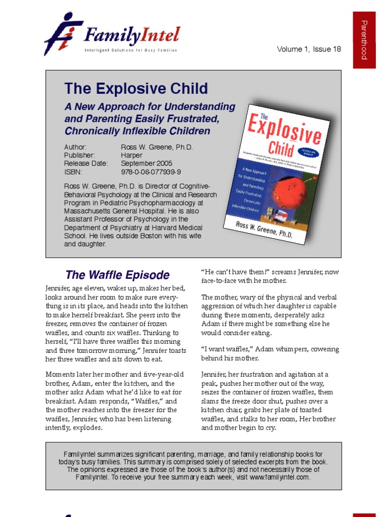 Explosive Child | PDF | Parenting | Relationships