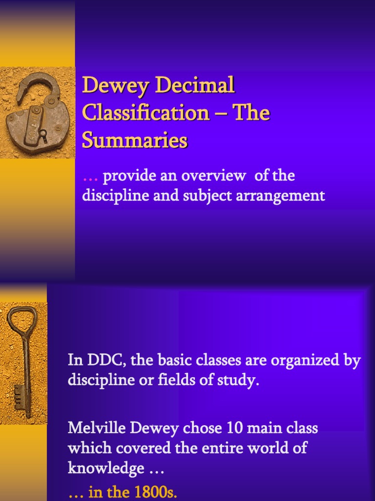 Dewey Decimal Classification - The Summaries | PDF | Social Science ...