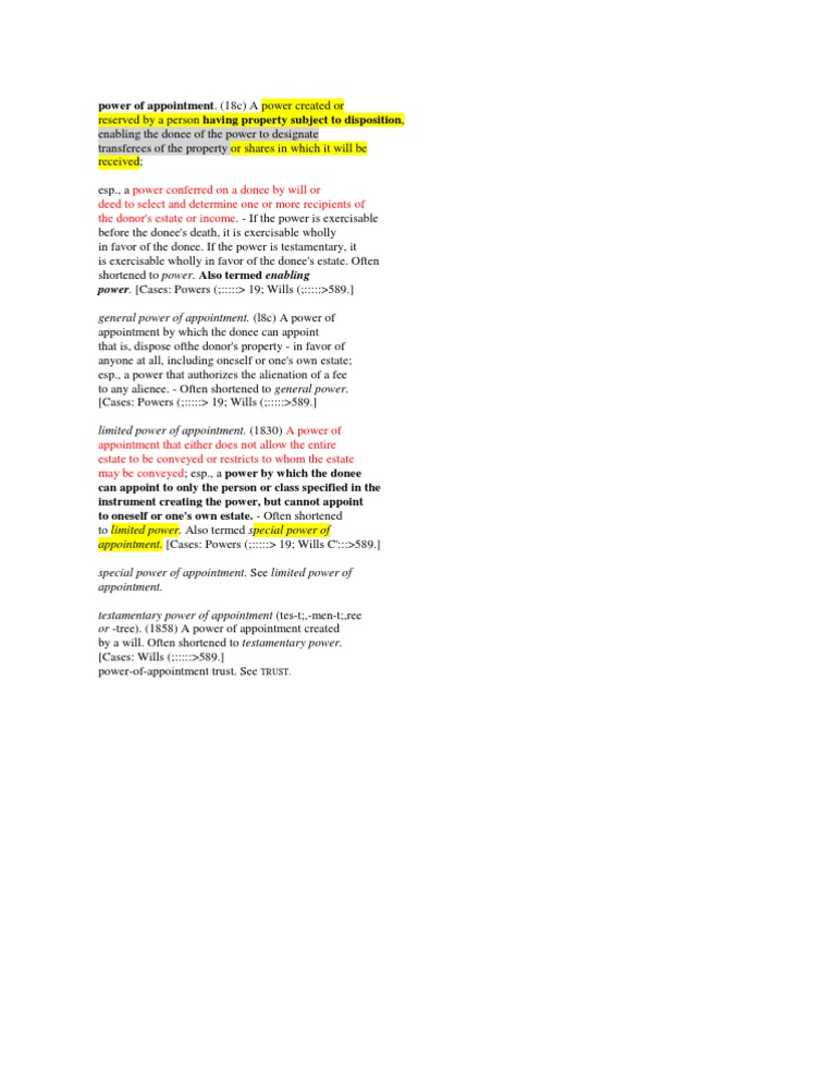 Power of Appointment. | PDF | Will And Testament | Trust Law