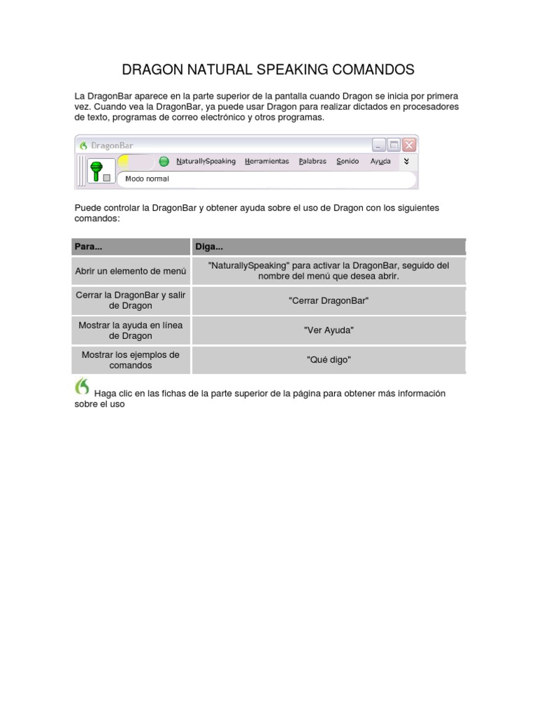 Comandos Dragon | PDF | Point and Click | Informática