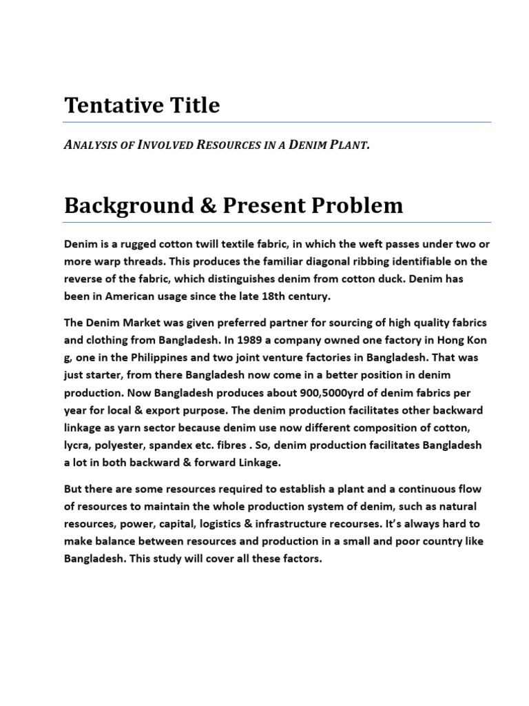 Project Proposal | PDF | Textiles | Clothing