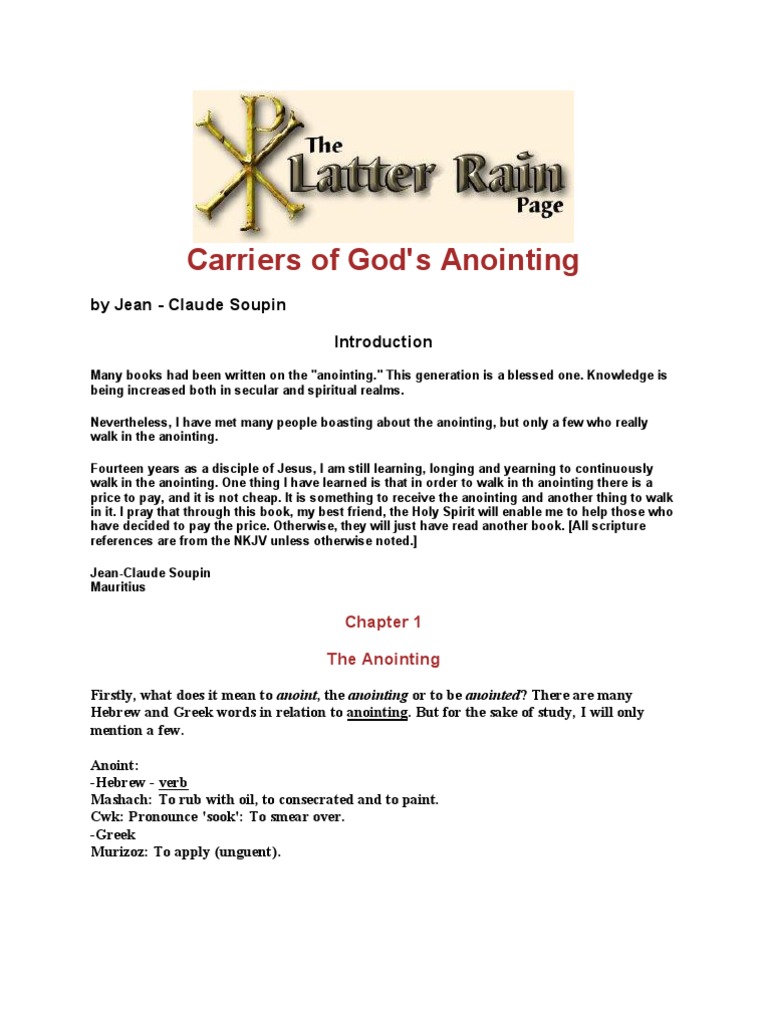 Carriers of God's Anointing | Download Free PDF | Samson | Anointing