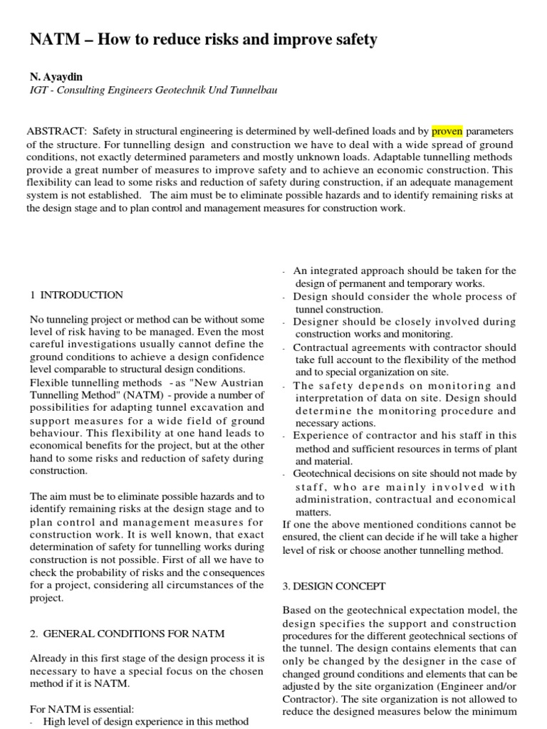 NATM - How To Reduce Risks and Improve Safety: IGT - Consulting ...