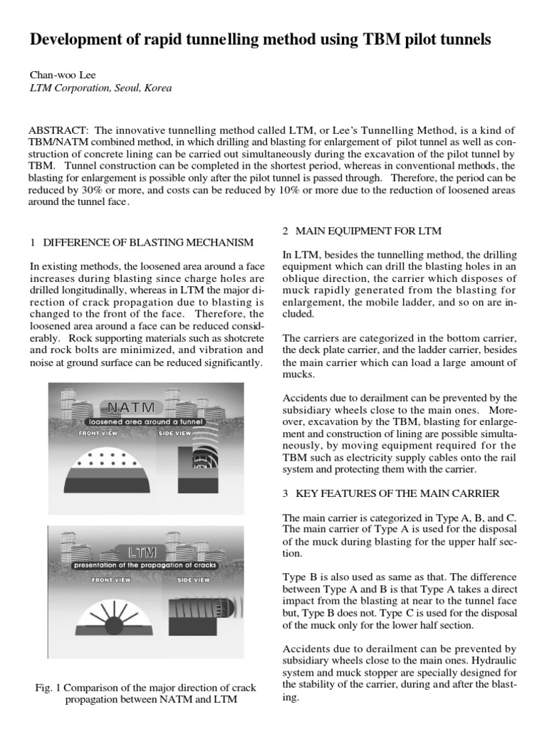 Development of Rapid Tunnelling Method Using TBM Pilot Tunnels | PDF ...