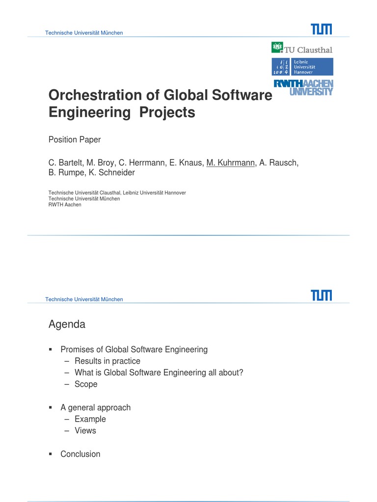 Orchestration of Global Software Engineering Projects: Position Paper | PDF | International ...