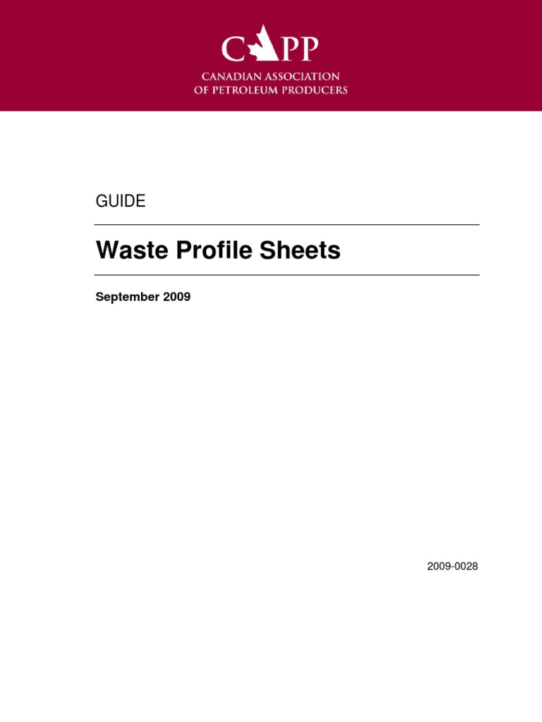 Waste Profile Sheets | PDF | Dangerous Goods | Hazardous Waste