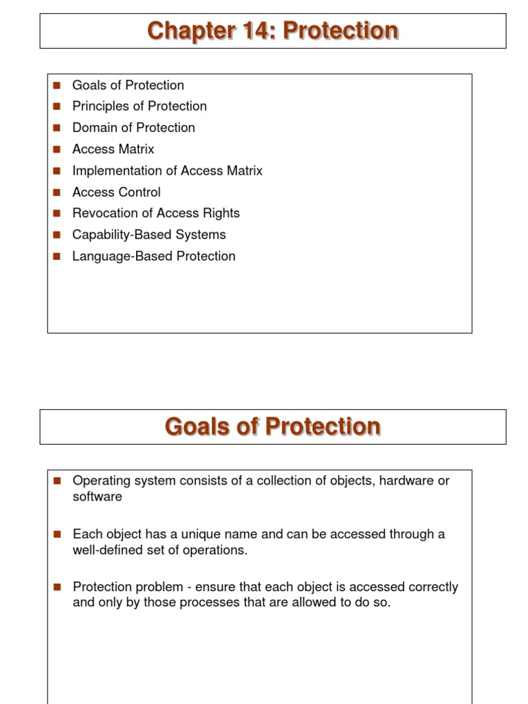 Protection and Security Operating System | PDF | Access Control | Operating System