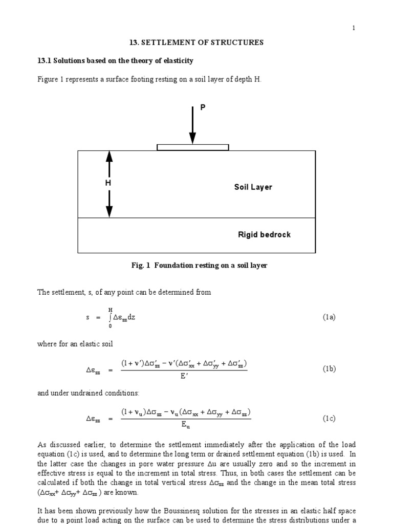 13-Elastic Settlement Calculation | Deformation (Engineering) | Stress ...