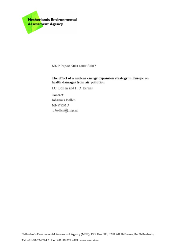 MNP Report 500116003/2007 | PDF | Spent Nuclear Fuel | Nuclear Power