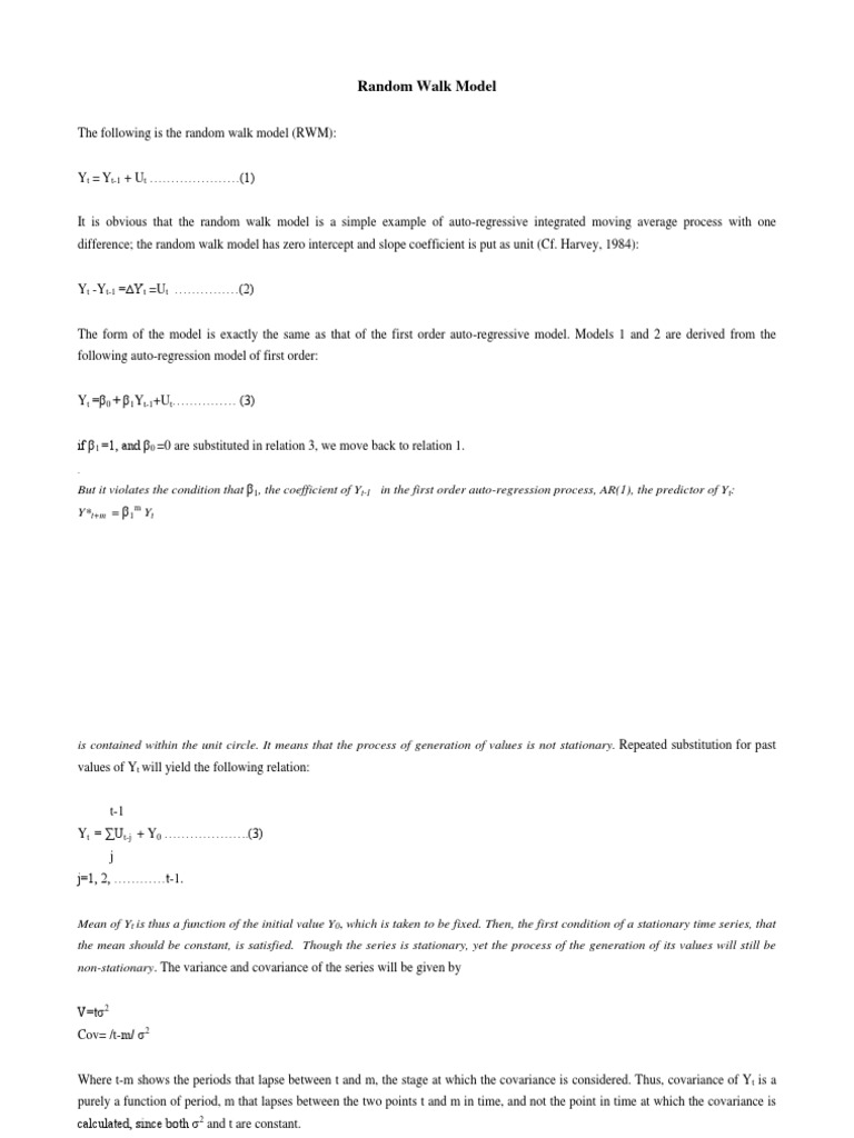 Random Walk | PDF | Stationary Process | Autoregressive Model