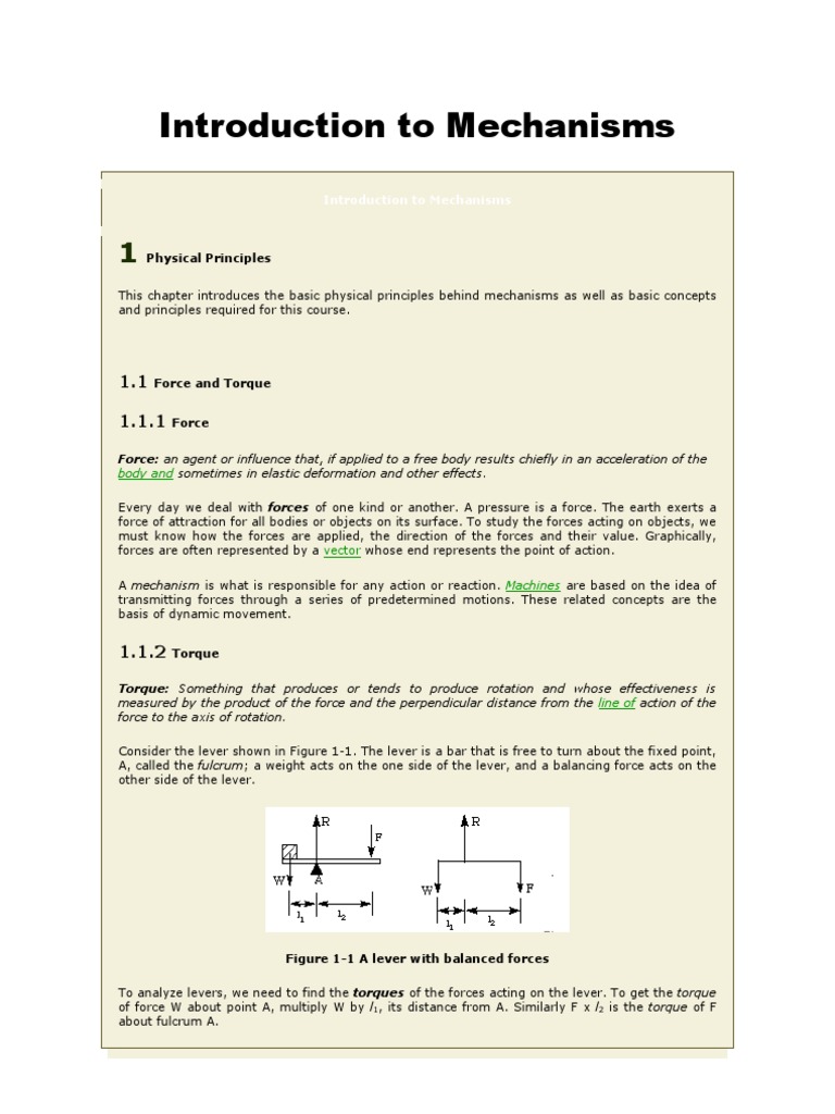 Introduction To Mechanisms | PDF | Momentum | Velocity